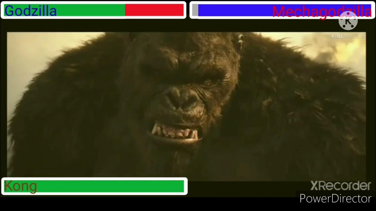 Godzilla and Kong vs Mechagodzilla with healthbars (remake) - YouTube