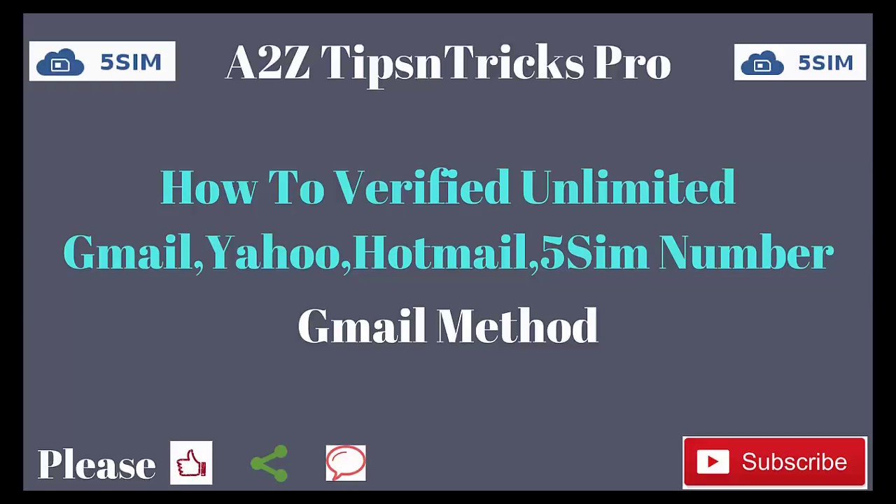 how to get 5sim number for unlimited gmail verify method - YouTube