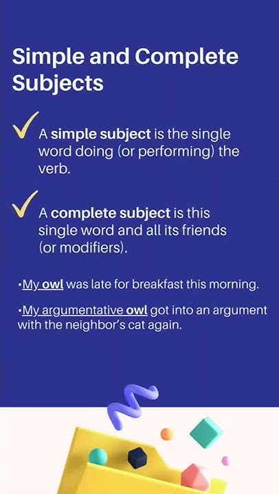 Simple vs. Complete Subjects #grammar - YouTube