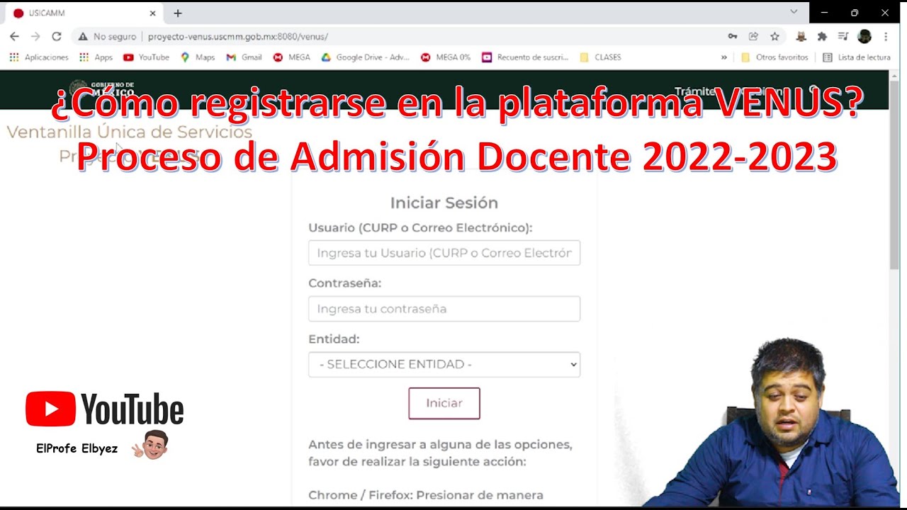 Cómo registrarse en PROYECTO VENUS. Admisión Docente 2022-2023 - YouTube