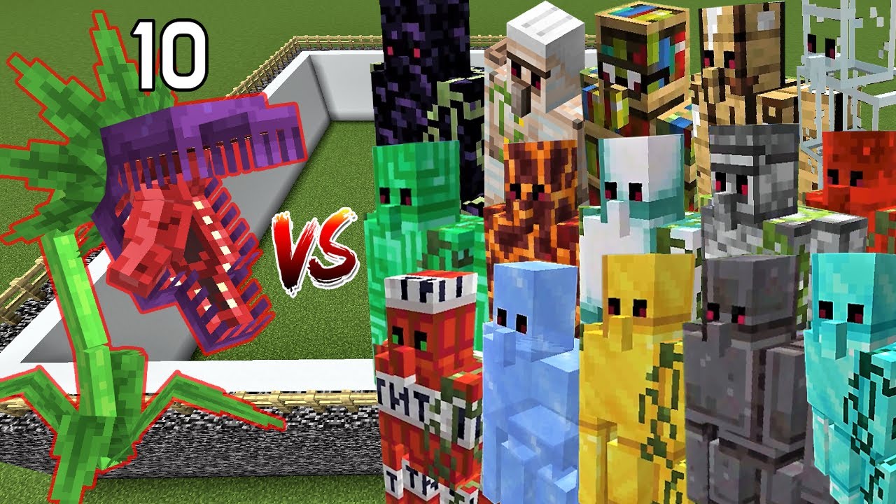 10 Foliaath vs Extra Golems [Minecraft Mob Battle] - YouTube