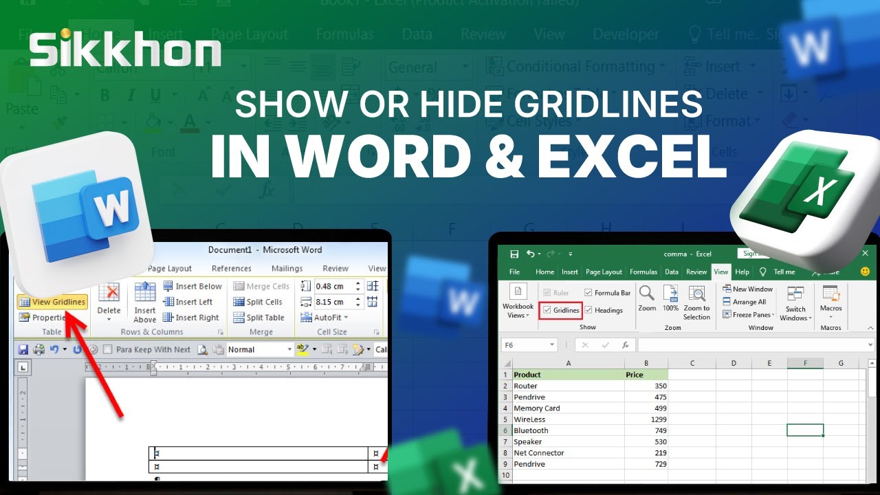 Q A 17 Show Or hide Gridlines In Word Toolbar Show In Word Or Excel Q A 17 Show Or hide Gridlines In Word Toolbar Show In Word Or Excel