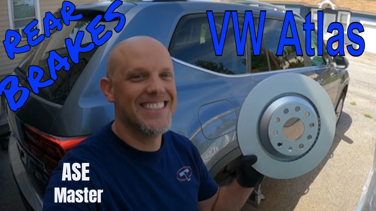 VW atlas rear brakes replacement install - YouTube