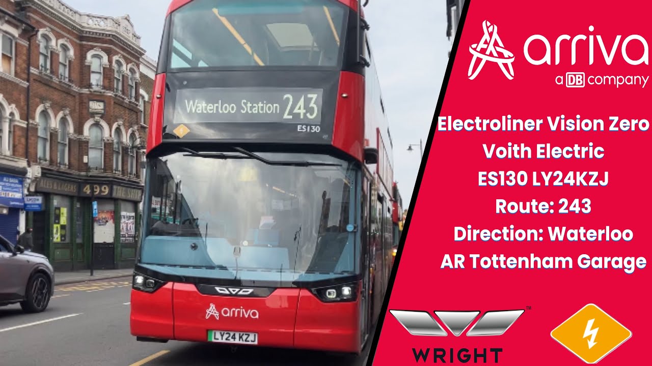 Journey on the Arriva London Wright Electroliner Vision Zero ES130 ...