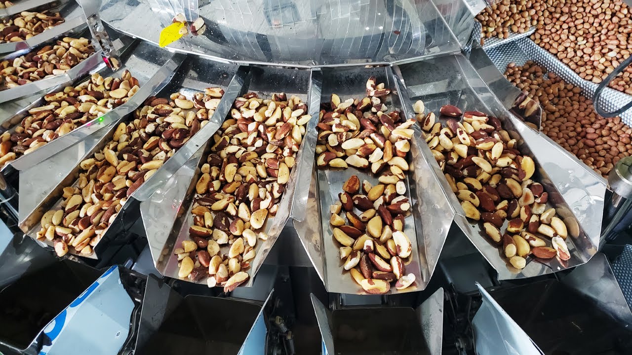 Compilation testing video of 32 heads multihead weighing filling ...