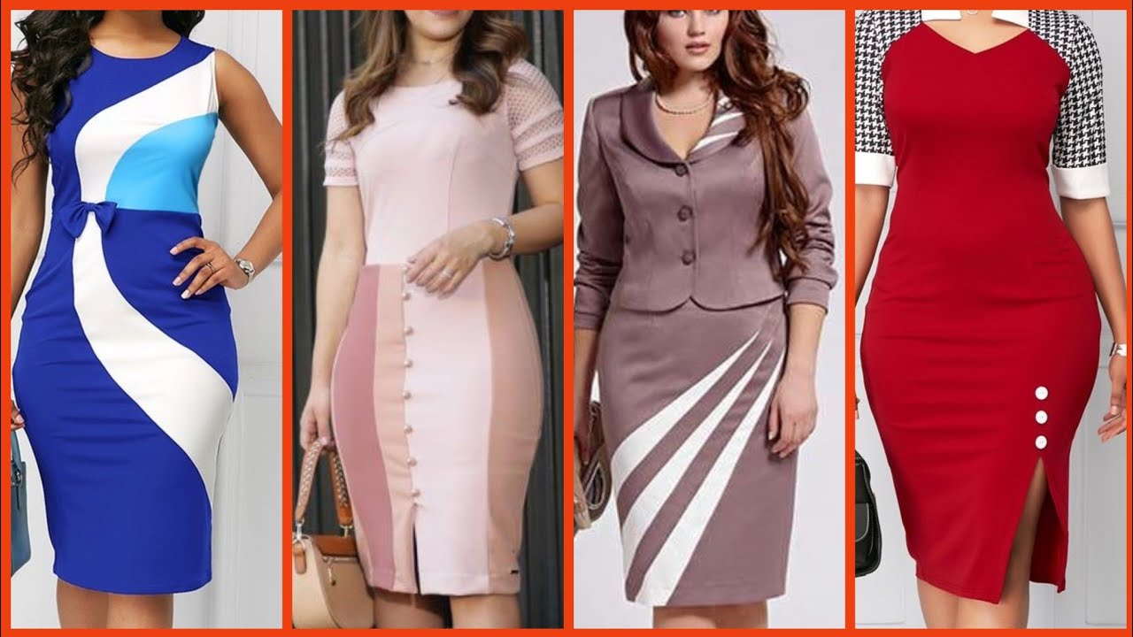 super stylish and fashionable colour block big splice bodycone dress ...