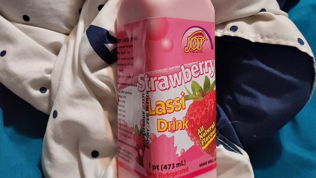 JOY Strawberry Lassi Yogurt Drink Sip N Review - YouTube