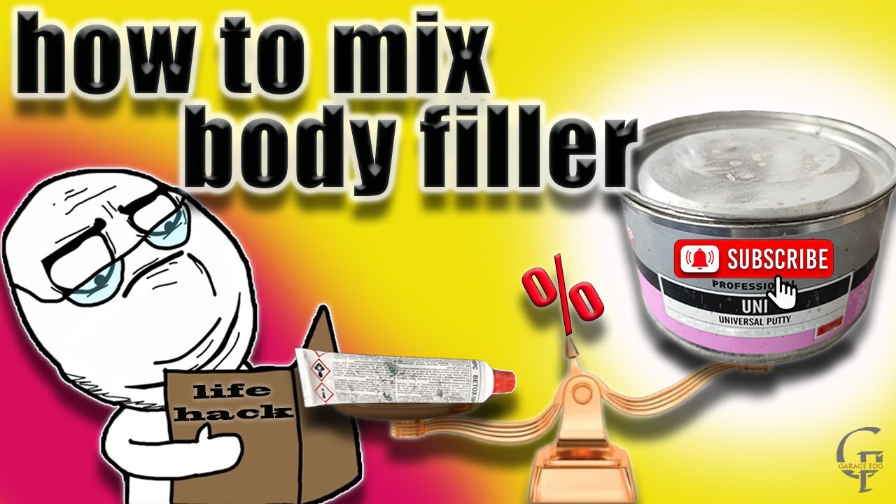 How To Mix Body Filler / polyester putty proportion of hardener - YouTube