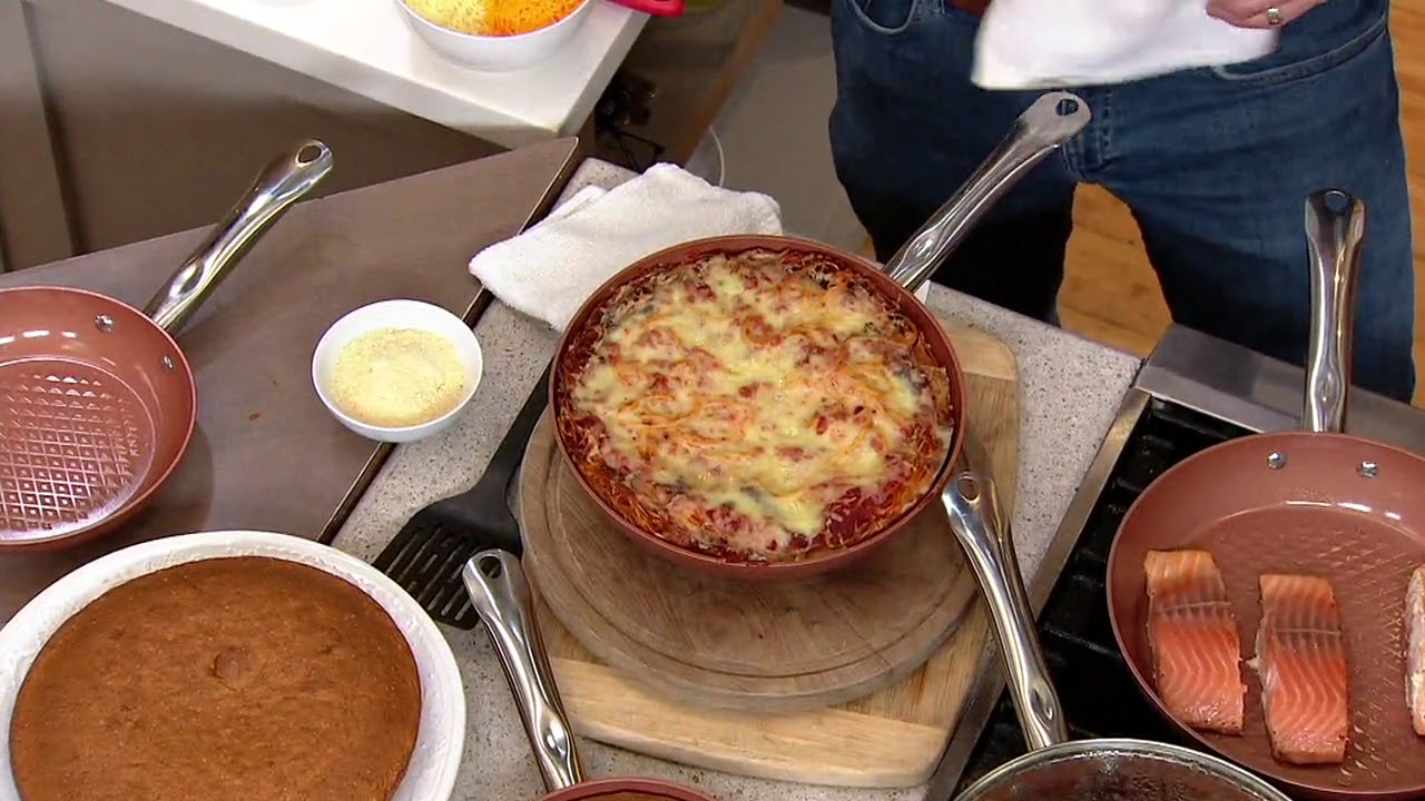 Copper Chef Diamond-Infused 8" and 10" Round Skillets and Glass Lid on ...