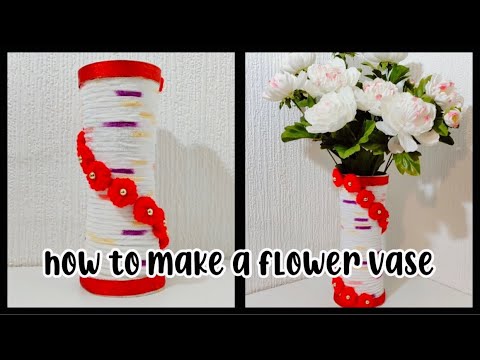 How to make a flower vase at home || diy flower vase || homemade flower ...