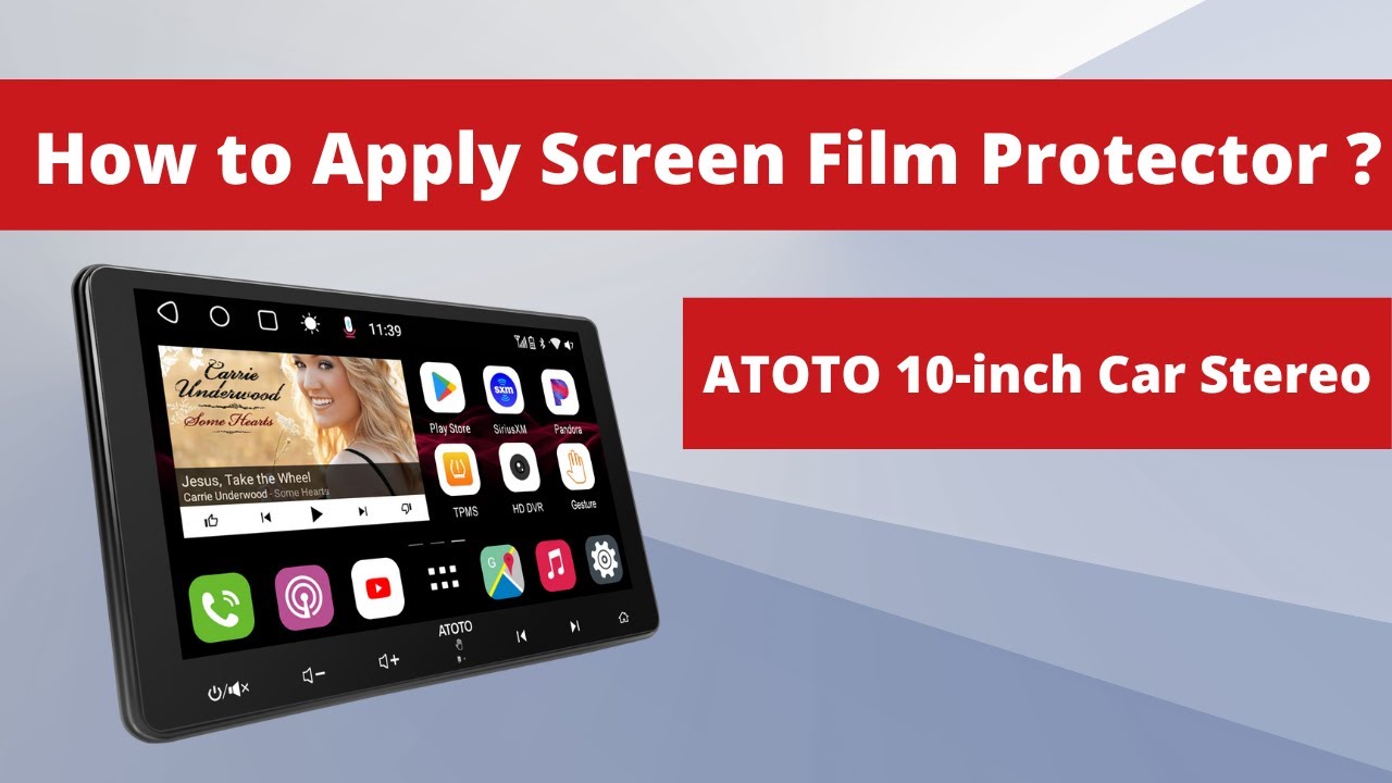 How to Apply Screen Film Protector on ATOTO 10inch Car Stereo? - YouTube