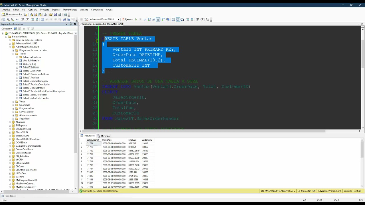Sql Server 3 Funciones De Agregación Count Sum Max Min Avg Youtube 4472