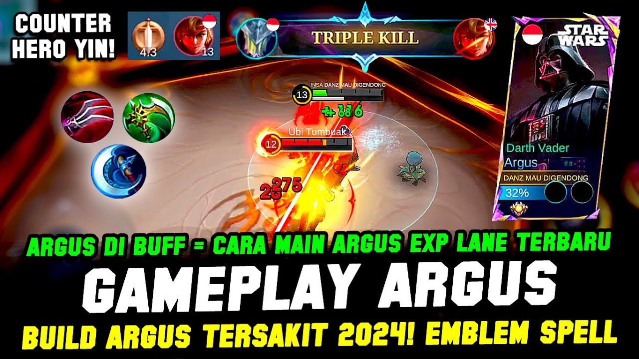 GAMEPLAY ARGUS BUFF CARA MAIN ARGUS 2024 TERBARU & BUILD ARGUS TERSAKIT ...