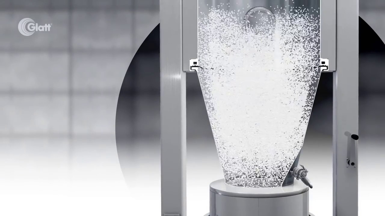 Glatt HP Process for granulation and coating by fluidized bed use - YouTube