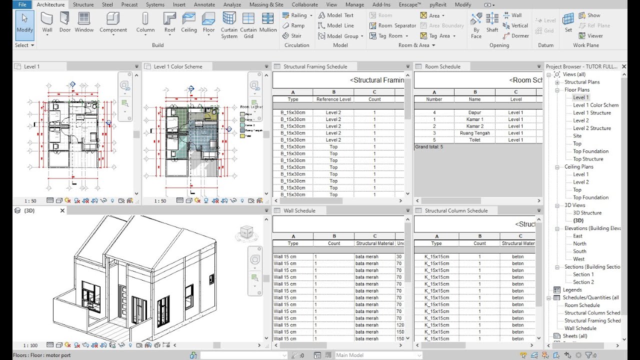 Tutorial Revit Membuat Rumah Sederhana (Architecture & Structure ...