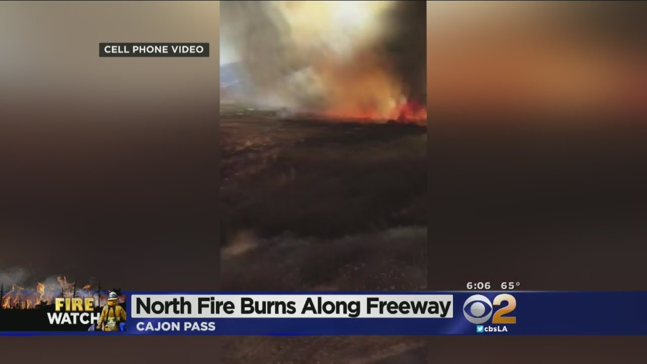 North Fire Near Cajon Pass Continues To Rage On - YouTube