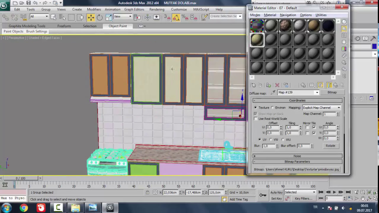 3d Max Dersleri | 8.Ders | Mutfak Dolabına Texture Atama [HD] - YouTube