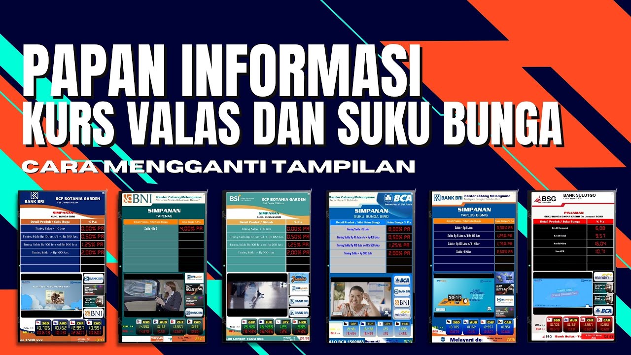 Papan Kurs Valas dan Suku Bunga Produk - YouTube