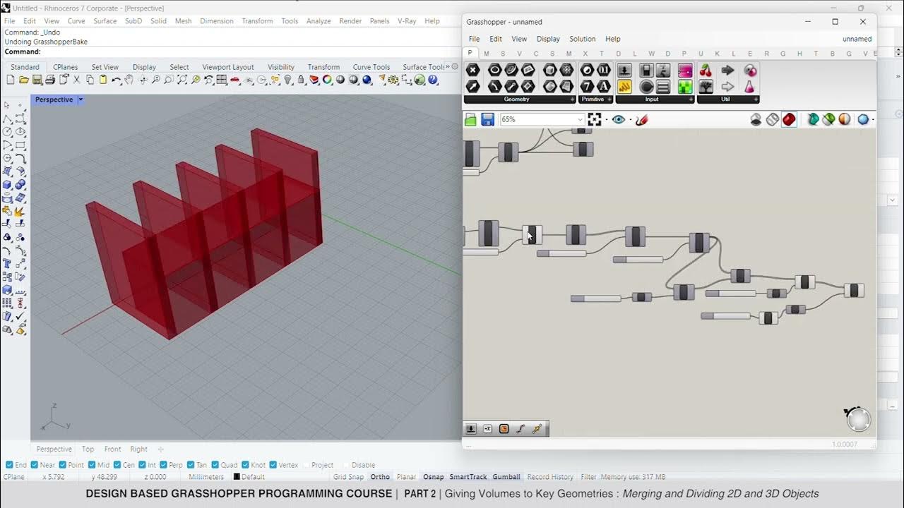 Grasshopper Basics Part 2/2: Merging and Dividing 2D and 3D Objects - YouTube