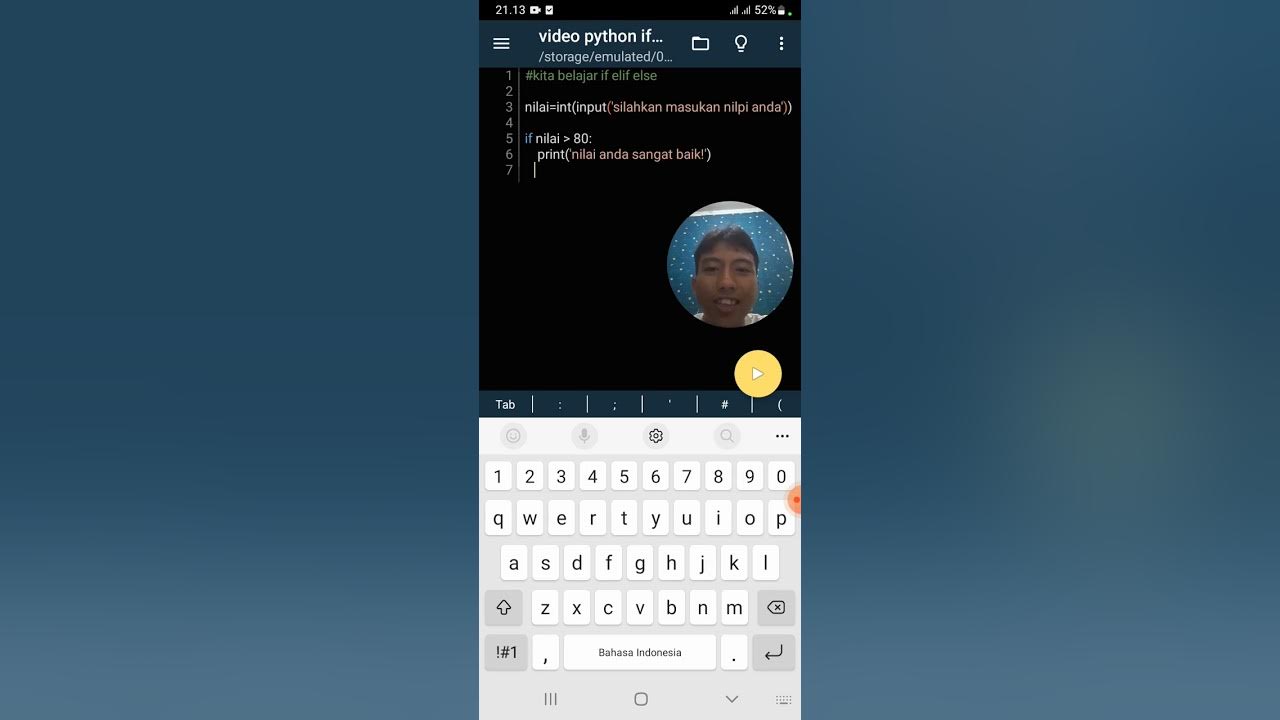 #4 belajar python dasar if elif else - YouTube