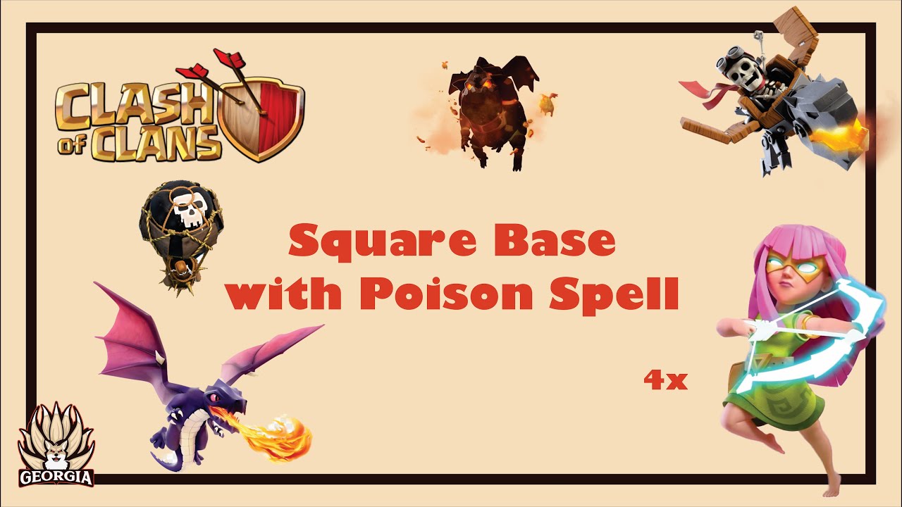Square Base With Poison Spell 3 Star ⭐️⭐️⭐️ from Foxes🦊Sanny - YouTube