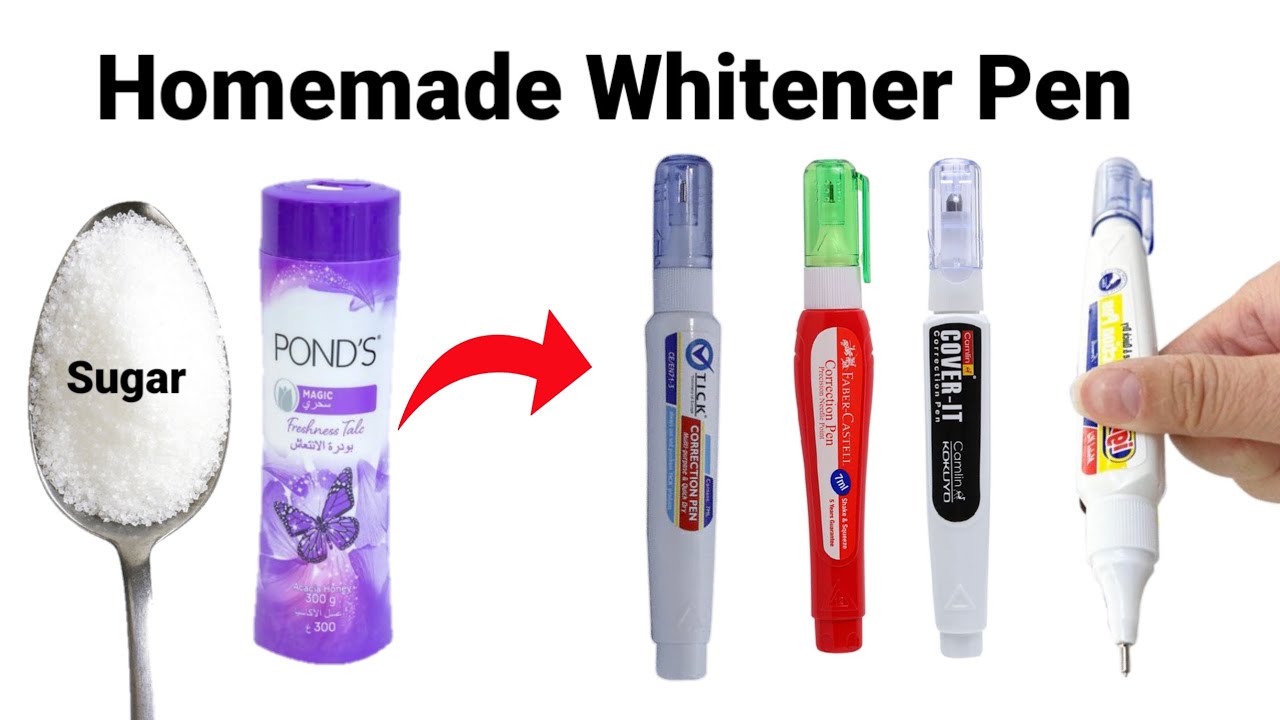 Normal Pen to Whitener Pen/How to make white pen at home/White pen ...