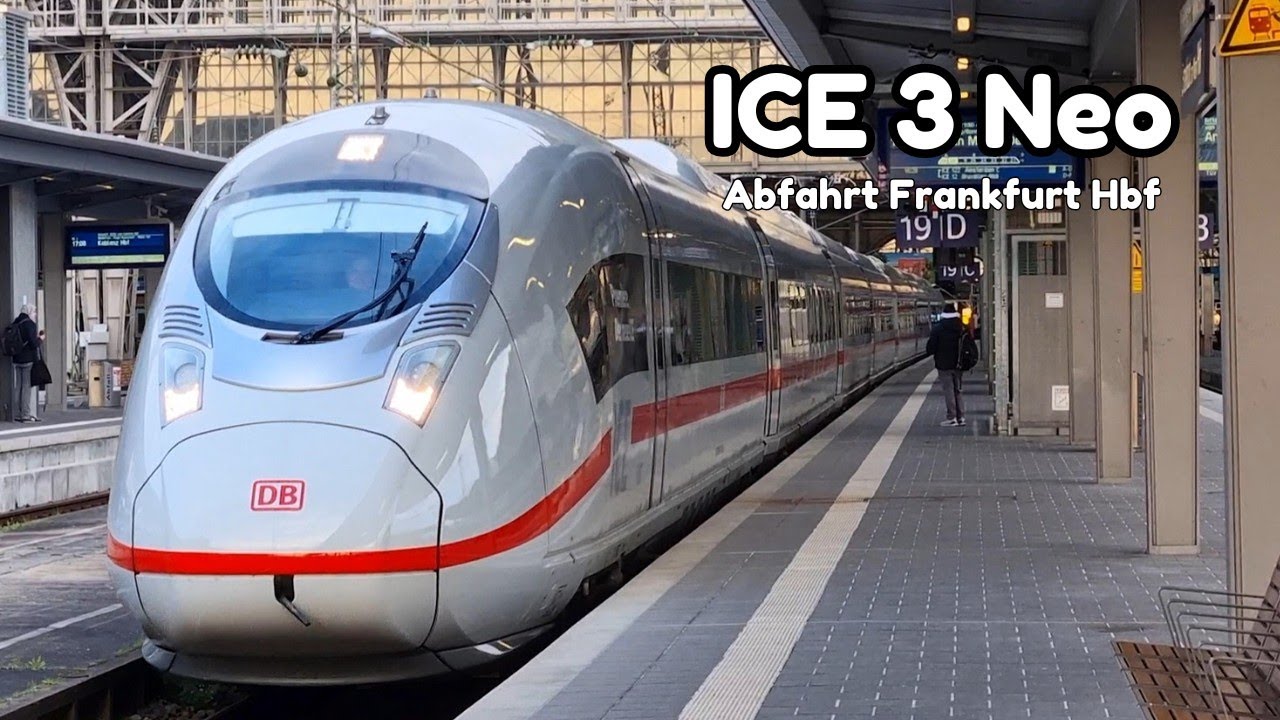 ICE 3 Neo Abfahrt in Frankfurt Hbf (+ laute Ansage) - YouTube