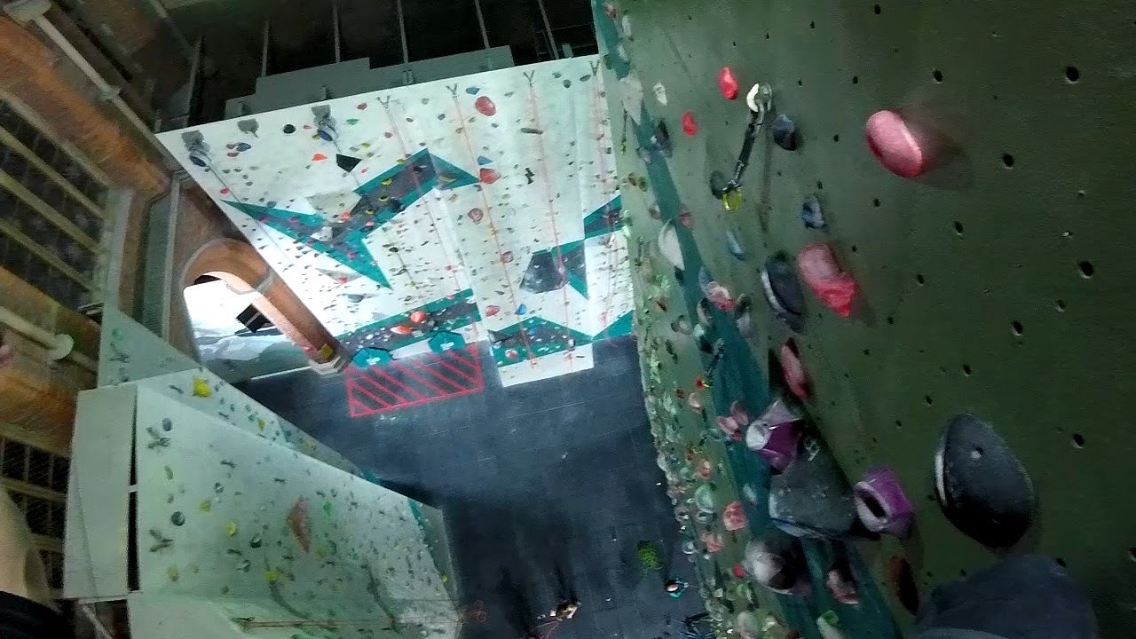 Lead climbing 20 meters wall - YouTube