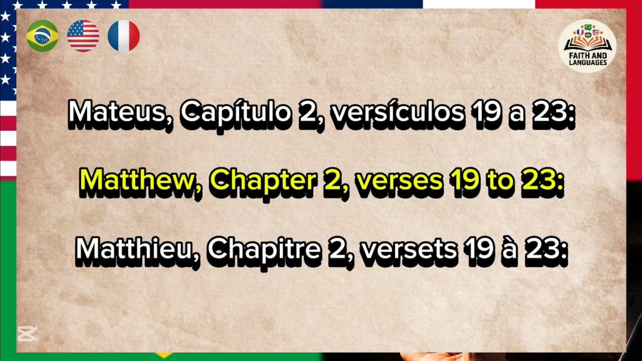 🇧🇷🇺🇸🇫🇷 Learn Languages and the Bible! (Mateus/Matthew/Matthieu 2:19-23 ...