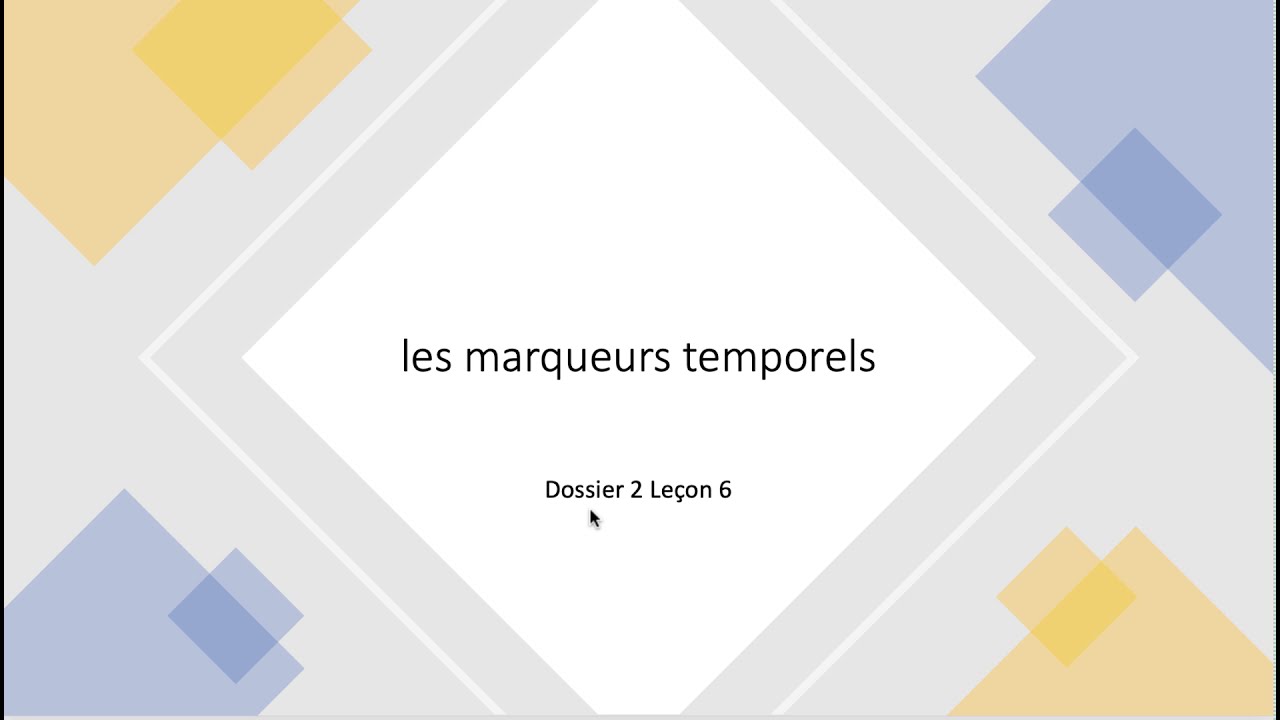 Les marqueurs temporels | depuis, il y a, pendant, dans - YouTube