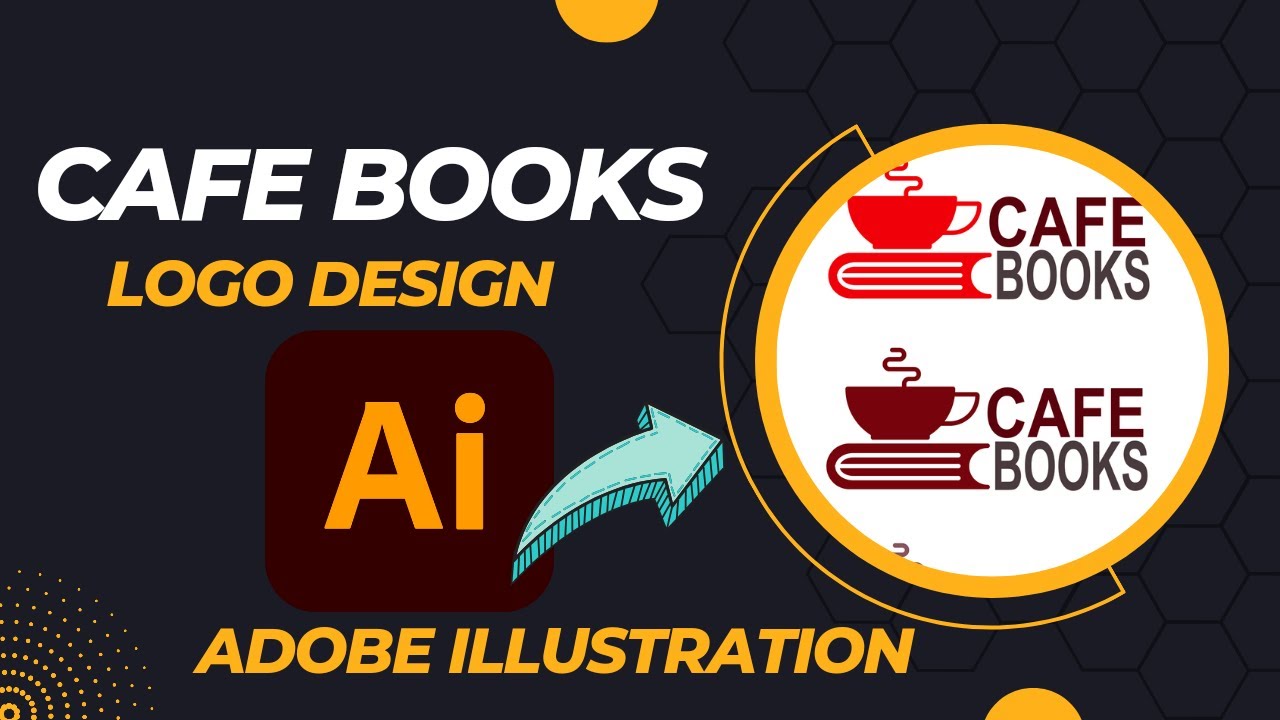 How to create a logo design||Cafe Books logo design||Adobe illustration ...