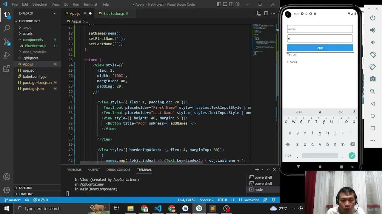 6 Creating Button Component Using React Native Youtube