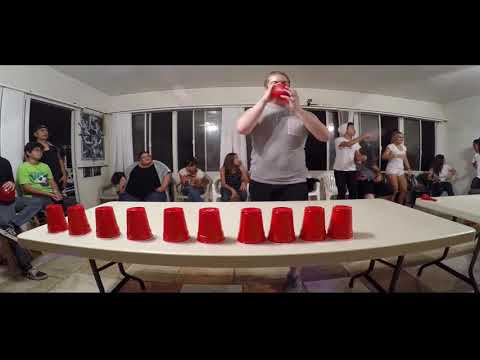 balloon blow cup off table - YouTube