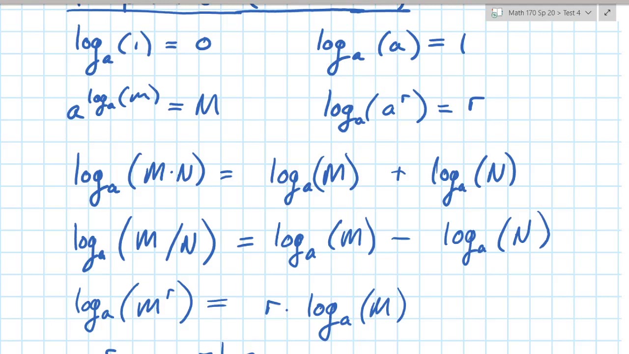 Log Properties 5.5 pt1 - YouTube
