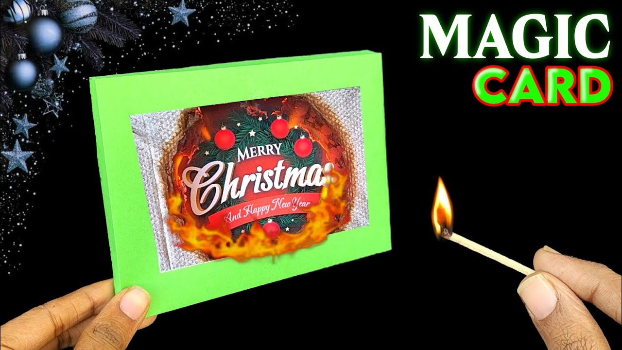 Magic Christmas Card , Fire reveals card , DIY surprise card 🔥 idea ...