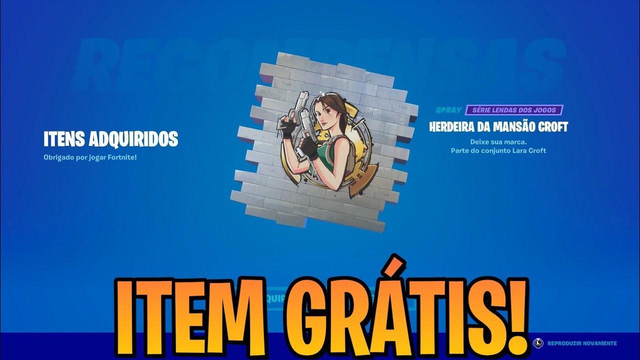 COMO PEGAR ITEM GRÁTIS DO SPRAY DA LARA CROFT! - YouTube