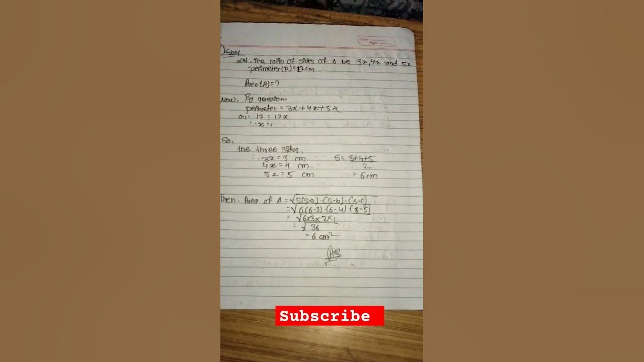 How to find the area of scalene triangle which is given in ratio #viral ...