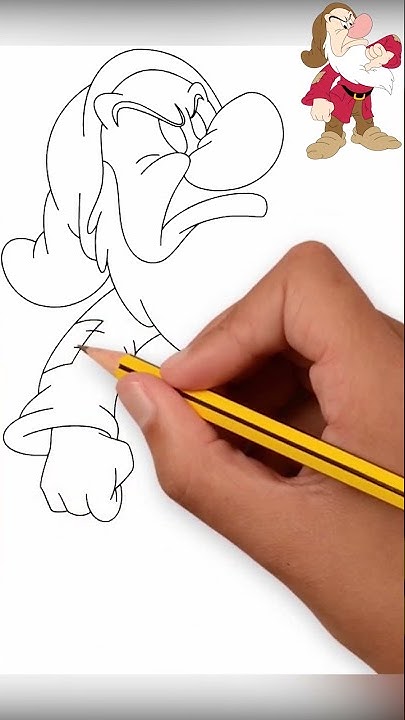 Draw Grumpy Dwarf from Snow White - YouTube