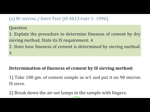 8: Determination of fineness of cement by IS sieving method - YouTube