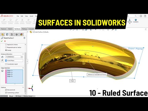Ruled Surface in SOLIDWORKS | Surface modeling - YouTube