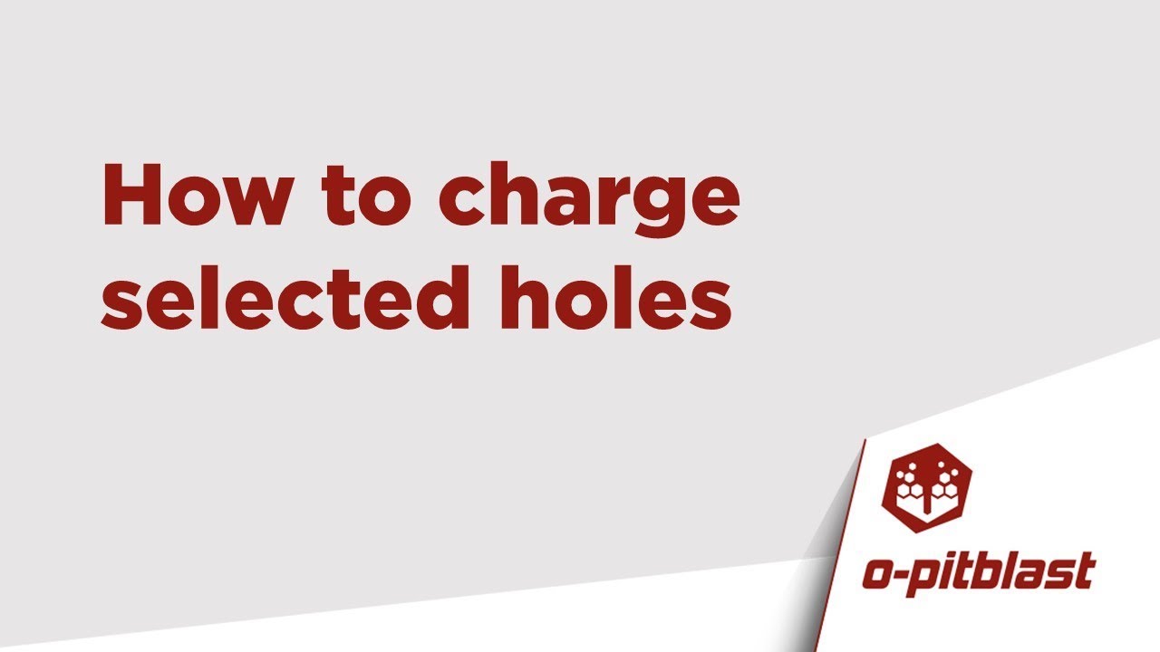 How to charge selected holes - YouTube