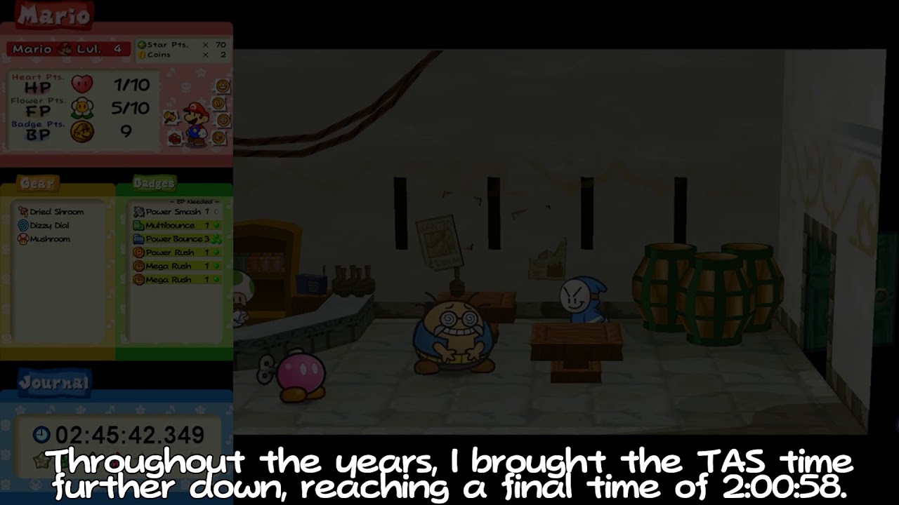The Premiere of the 8th Paper Mario: TTYD any% Tool-Assisted Speedrun ...