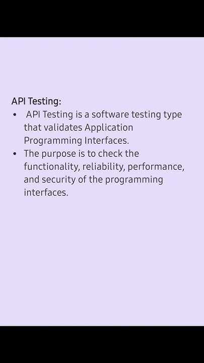 What Is Api Testing Api Apitesting Youtube