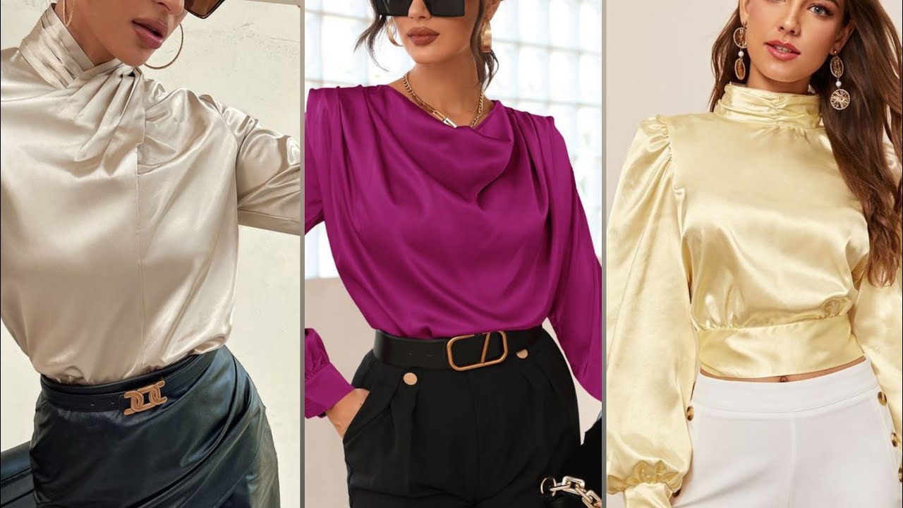 beautiful gorgeous women Silk party wear blouse designing - YouTube
