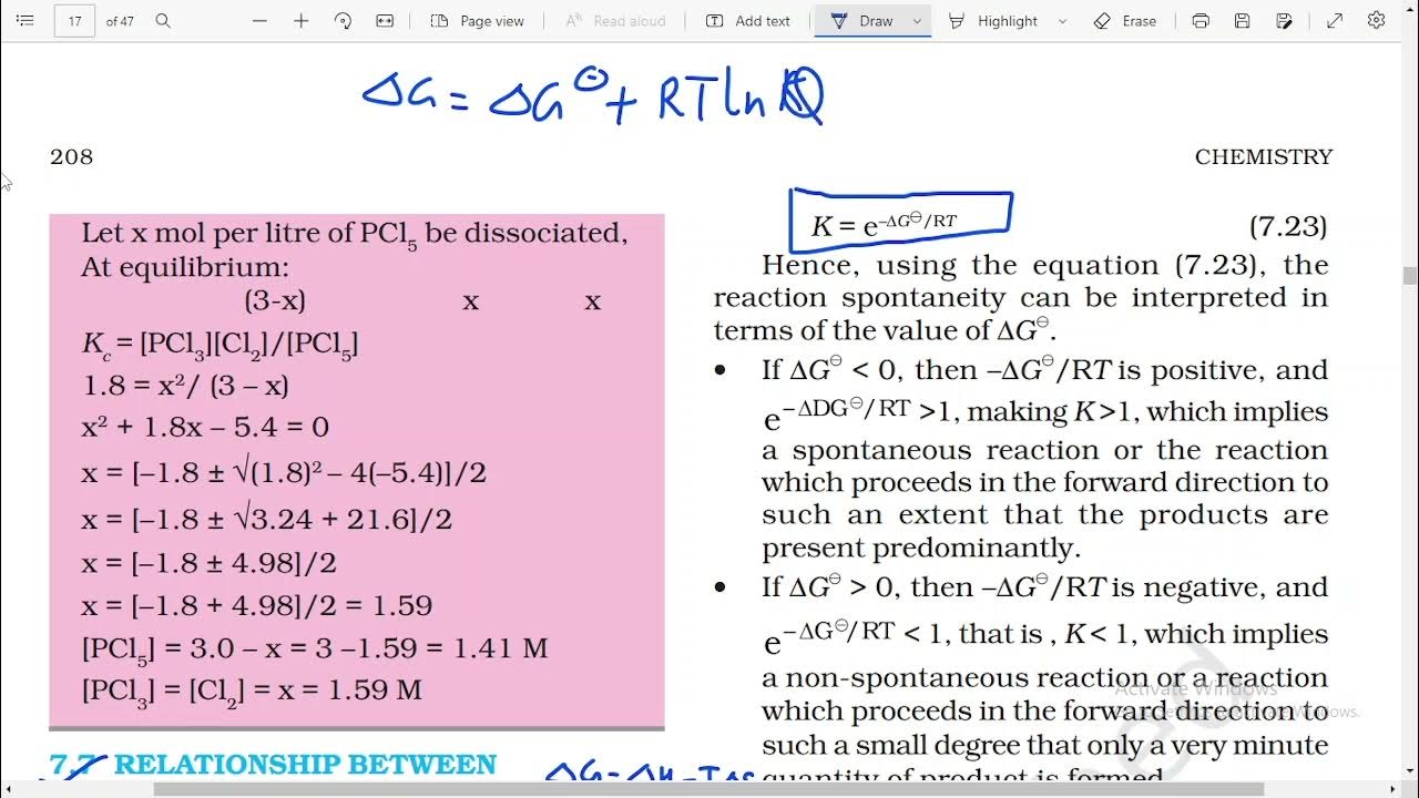 7.7 Relationship between Equilibrium Constant K, Reaction Quotient Q and Gibbs Energy G - YouTube