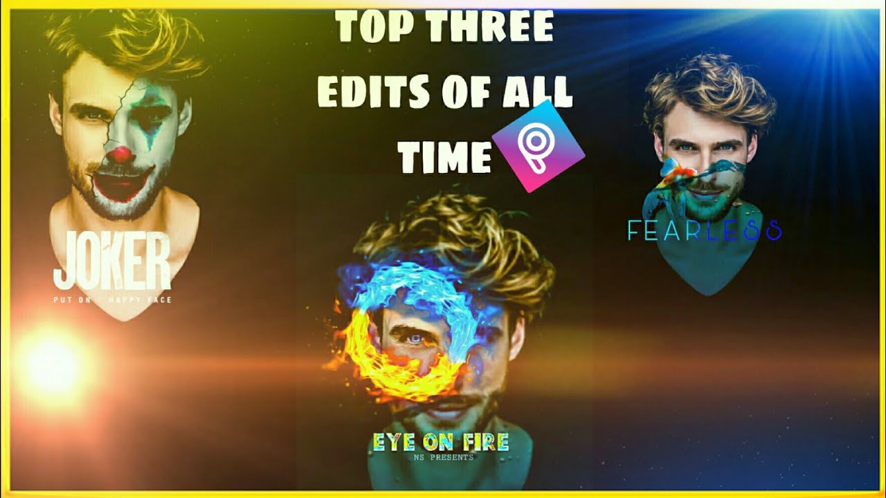 Top three edits of all time in picsart || best edits || Editing motion ...