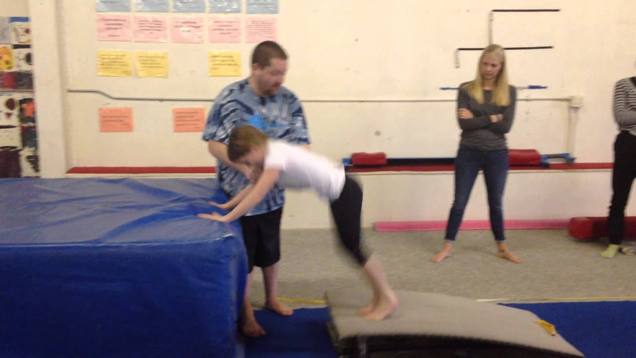 Vault drills: Handstand Flatbacks, Pike ups on spring board - YouTube