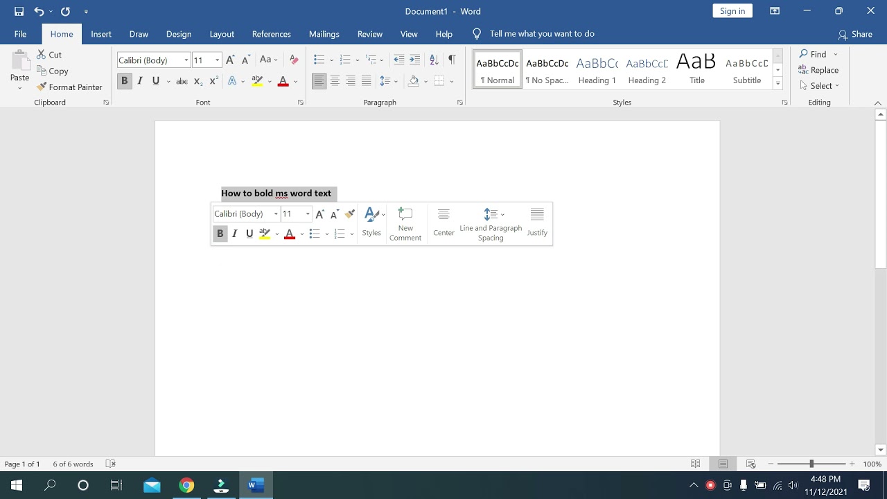 MS Word - How To Bold Text In Microsoft Word - YouTube