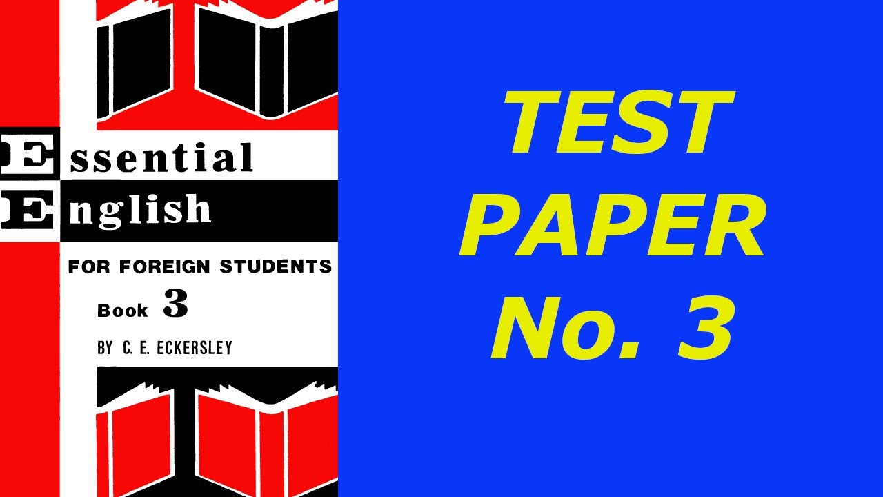 TEST PAPER No. 3. Book 3 | #Essential #English - YouTube