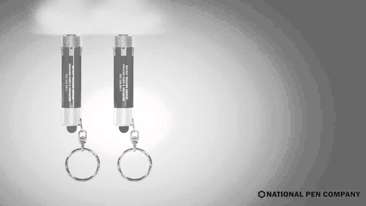 Personalized Promotional LED Flashlight Key Chain by National Pen - YouTube